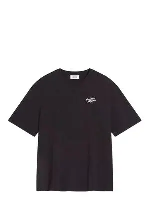 Maison Kitsuné Handwriting Logo-embroidery T-shirt - Black