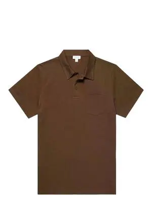 Sunspel Rivieira Polo Shirt - Brown