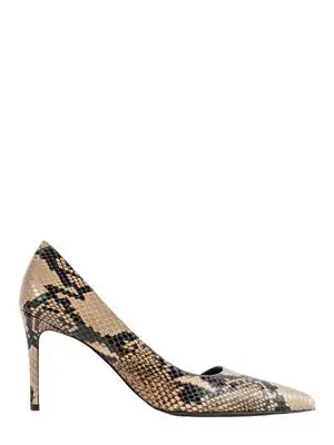 Khaite Jett D'orsay Python-effect Leather Pumps - Neutrals