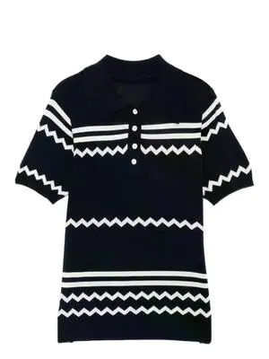 CYNTHIA ROWLEY Ziggy Cropped Polo Shirt