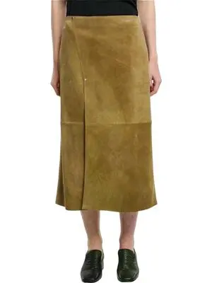 Studio Nicholson Asymmetric Suede Skirt - Neutrals