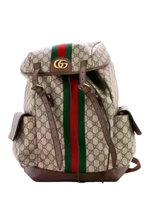 Gucci Ophidia Gg Coated Canvas Medium Backpack - Brown