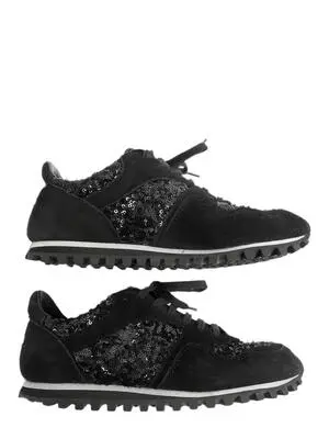 Comme Des Garçons Spalwart Sequin-embellished Sneakers - Black