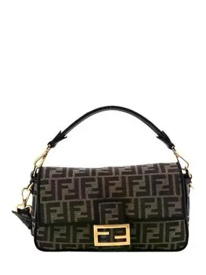Fendi Baguette Nm Bag Zucca Canvas Medium Shoulder Bag - Brown