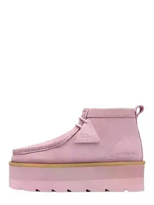 Clarks Meare Wallabee Platform Ankle Boots - Pink