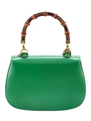 Gucci Bamboo 1947 Top Handle Bag Leather Satchel - Green