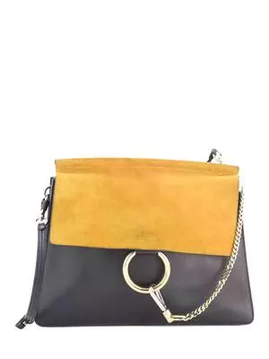 Chloé Faye Leather And Suede Medium Shoulder Bag - Orange