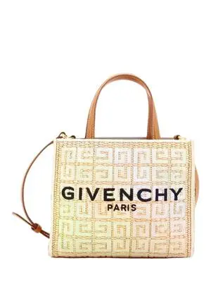 Givenchy G-tote 4g Raffia Mini Satchel - Neutrals