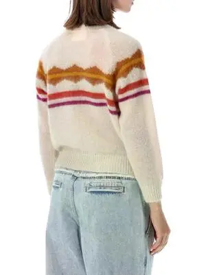 MARANT ETOILE Monette Fair Isle Raglan Sweater - Neutrals
