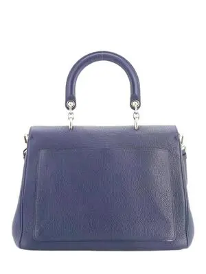 Dior Be Bag Pebbled Leather Medium Satchel - Blue