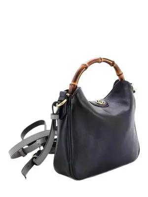 Gucci Diana Nm Bamboo Shoulder Bag Leather Small Tote Bag - Black