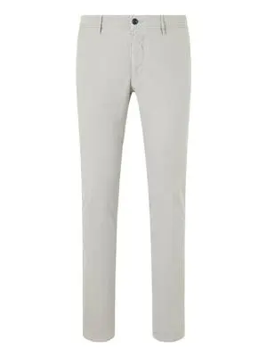 SLOWEAR Slim-fit Stretch-cotton Trousers - Gray