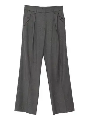 Antonelli Firenze Salice Pleated Wide-leg Trousers - Grey