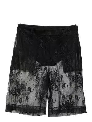 Patrizia Pepe Lace Bermuda Shorts - Black