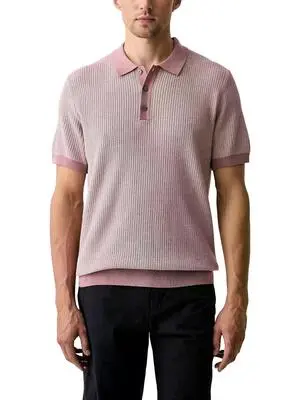 JOOP! Textured-knit Polo Shirt - Pink