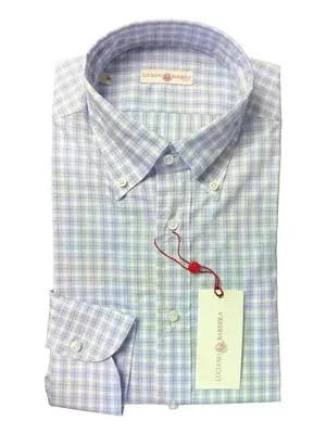 Luciano Barbera Checked Button-down Shirt - Blue
