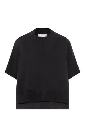 Sacai Layered-panel T-shirt - Black