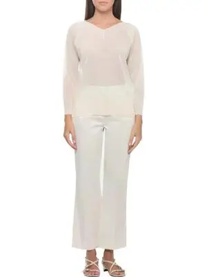 Marella V-neck Raglan-sleeve Jumper - Neutrals