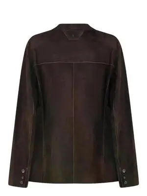 SALVATORE SANTORO Notch-lapel Suede Jacket - Brown