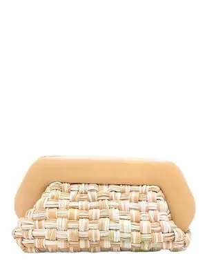 THEMOIRE Bios Woven Clutch Bag - Neutrals