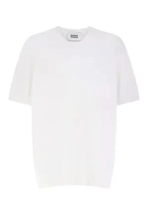 Alpha Studio Short-sleeve Ribbed-trim Sweater - White
