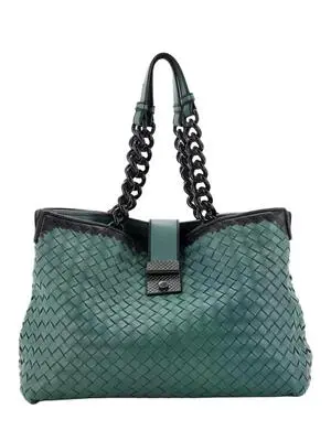 Bottega Veneta Roma Bag Intrecciato Nappa Medium Tote Bag - Green