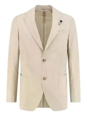 LARDINI Pin-detail Notch-lapel Blazer - Neutrals