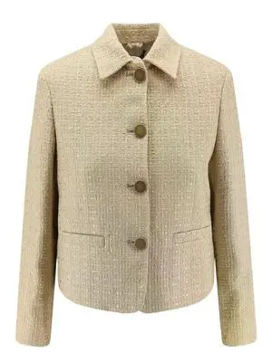 SAULINA Beige Tweed Button-fastening Jacket - Neutrals