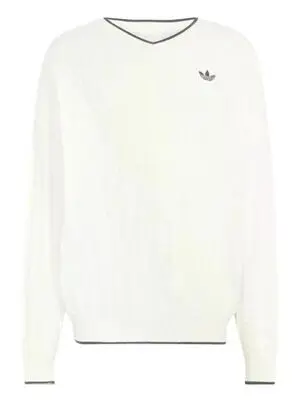 Adidas Cable-knit Crew-neck Sweatshirt - Neutrals