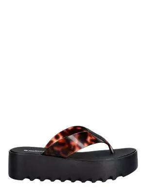 Melissa Tortoiseshell Effect Platform Flip-flops - Black