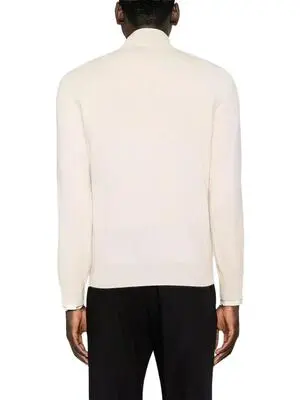 Brunello Cucinelli Brunello Cucinelli Quarter-Zip Knitted Sweater Neutrals