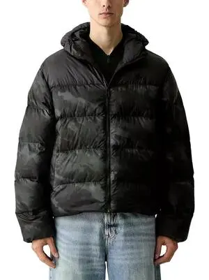 Adidas Camo Regen Hooded Puffer Jacket - Black