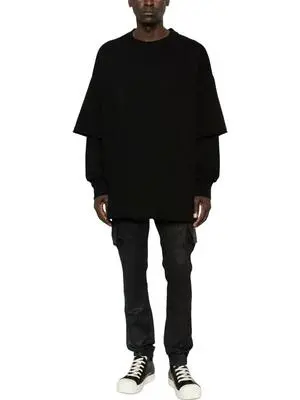 Rick Owens Layered-sleeve Oversized T-shirt - Black