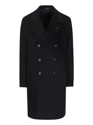 Tagliatore Arden Double-breasted Peaked-lapel Coat - Blue