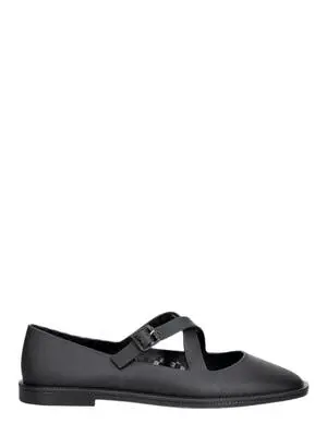Melissa Ever Cross-strap Buckle-fastening Ballet Flats - Black