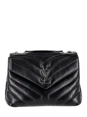 Saint Laurent Small Loulou Quilted Shoulder Bag - Black