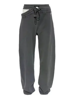 ATTICO The Attico Grey Cotton Slit Detail Track Pants