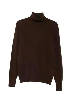 Eric Bompard Cashmere Roll Neck Knit - Brown