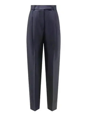 RÓHE Pleated Mohair-blend Trousers - Blue