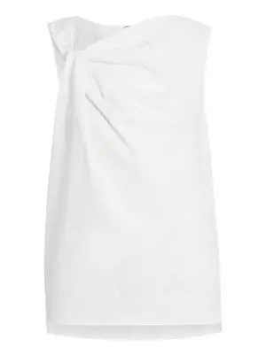 Adam Lippes Feyda Twisted Cottonpoplin Top - White