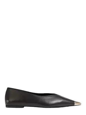 ANINE BING Anine Bing Nina Leather Pointed Toe Flats With Metal Detailing