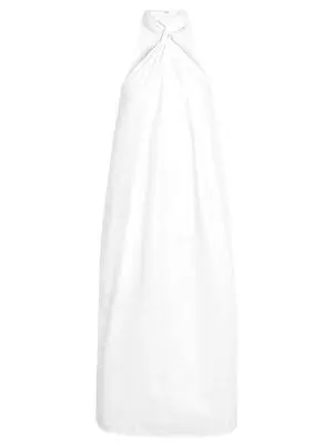 ANINE BING Cosette Twisted Cotton-poplin Midi Dress - White