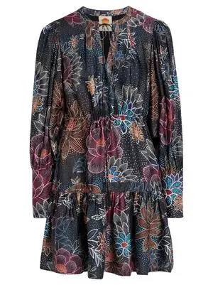 Farm Rio Printed Crepe Mini Dress - Black