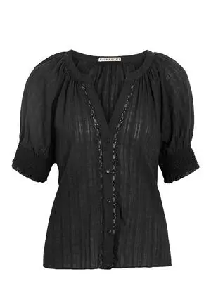 Alice + Olivia Alice Olivia Thalia Cottonjacquard Blouse - Black