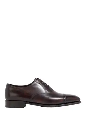 John Lobb Leather Oxford Shoes - Dark Brown