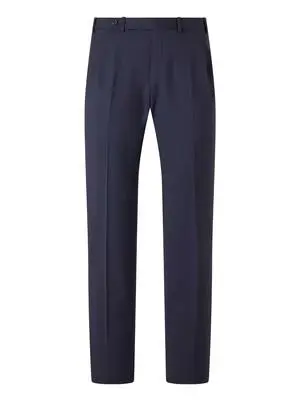 Brioni Plume Straight-leg Wool And Mohair-blend Trousers - Blue