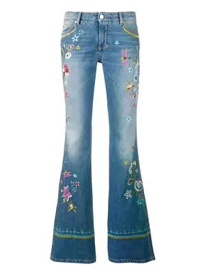 Ermanno Scervino Embroidered Bootcut Jeans - Blue