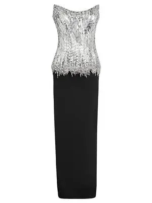 Safiyaa Regan Crystal-embellished Strapless Maxi Dress - Black