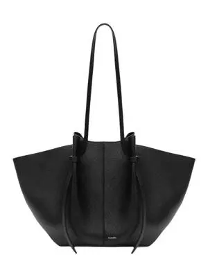 Yuzefi Mochile Pebbled Leather Shoulder Bag - Black