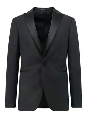 Tagliatore Peak-lapel Single-breasted Blazer - Black